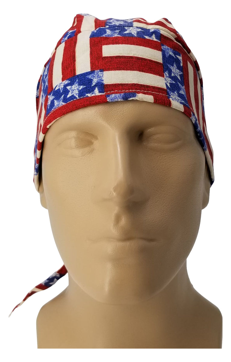 American Flag Bandana Dorag with Sweatband Doo Rag Made America USA Mo ...