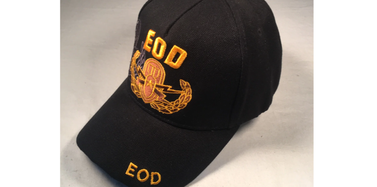 EOD Hat Army Baseball Cap Black and Gold with Logo Emblem Mens Headwea ...