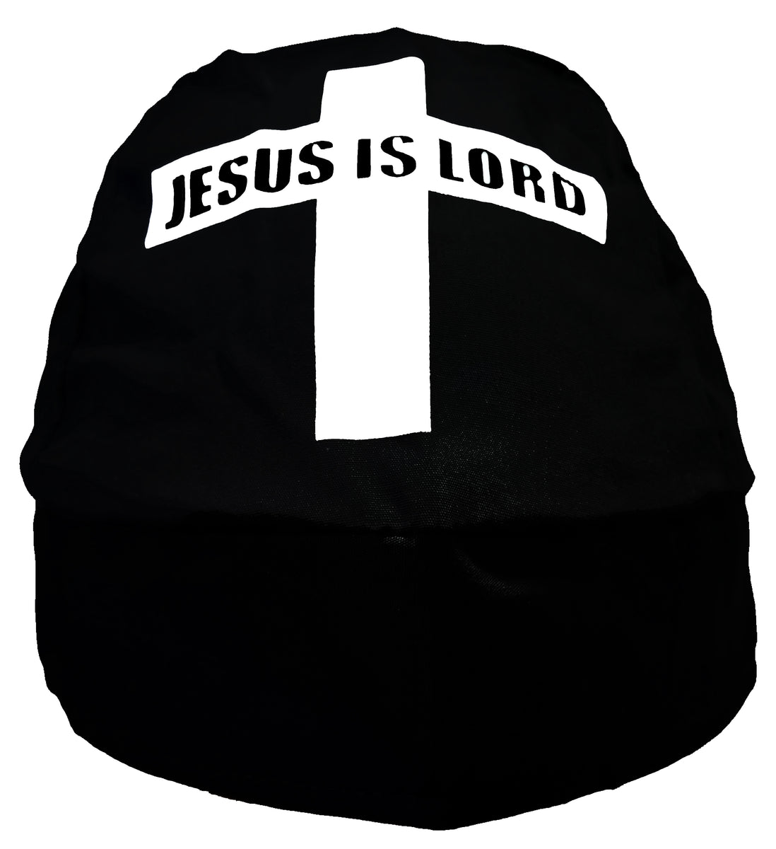 Christian Skull Cap Black and White Doo-Rag with SWEATBAND Du-Bandana ...