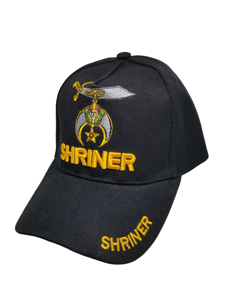 Shriner Hat Black Shriners Baseball Cap with Logo Emblem Ancient Arabi ...