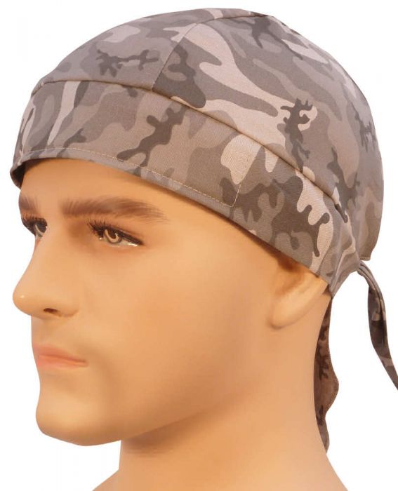 Camouflage Doo Rag | MADE IN AMERICA | Grey, Gray Camo Bandana | Motor ...