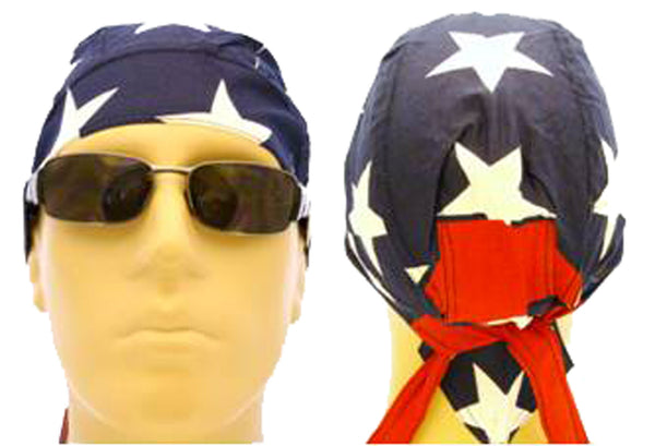 American Flag Head Wrap | Red White and Blue Doo Rag with Stars | Patr ...