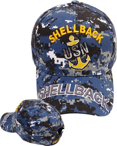 US NAVY Shellback with Blue Digital Camouflage Hat Military Digi Camo ...