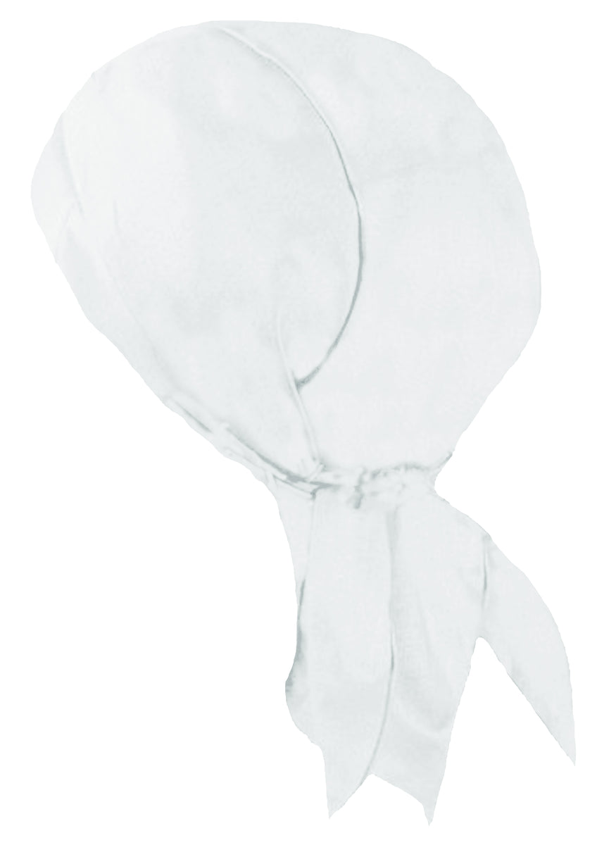 White Doo Rag Motorcycle Skull Cap Dorag Chemo Bandana Helmet Liner MA ...