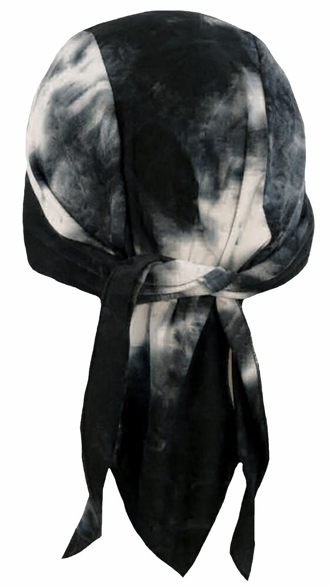 Black and White Tie Dye Doo Rag 1960s Tye Die Dorag Hippie Fun Woodsto ...