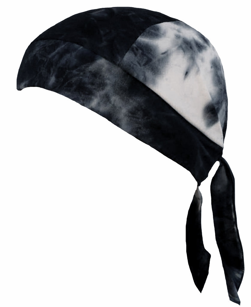Black and White Tie Dye Doo Rag 1960s Tye Die Dorag Hippie Fun Woodsto ...