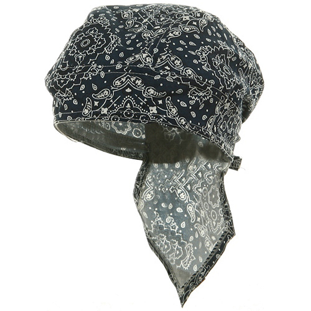 Black Paisley Headwrap Doo Rag Durag Skull Cap Sport Cotton Sporty Mot ...