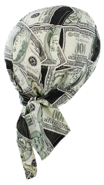 Money Doo Rag Green Cash Headwrap Trucker Durag Skull Cap Cotton Sport ...