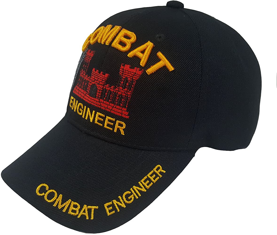 Army Engineer Baseball Cap, Black U.S. Military Hat, Embroidered, Offi ...