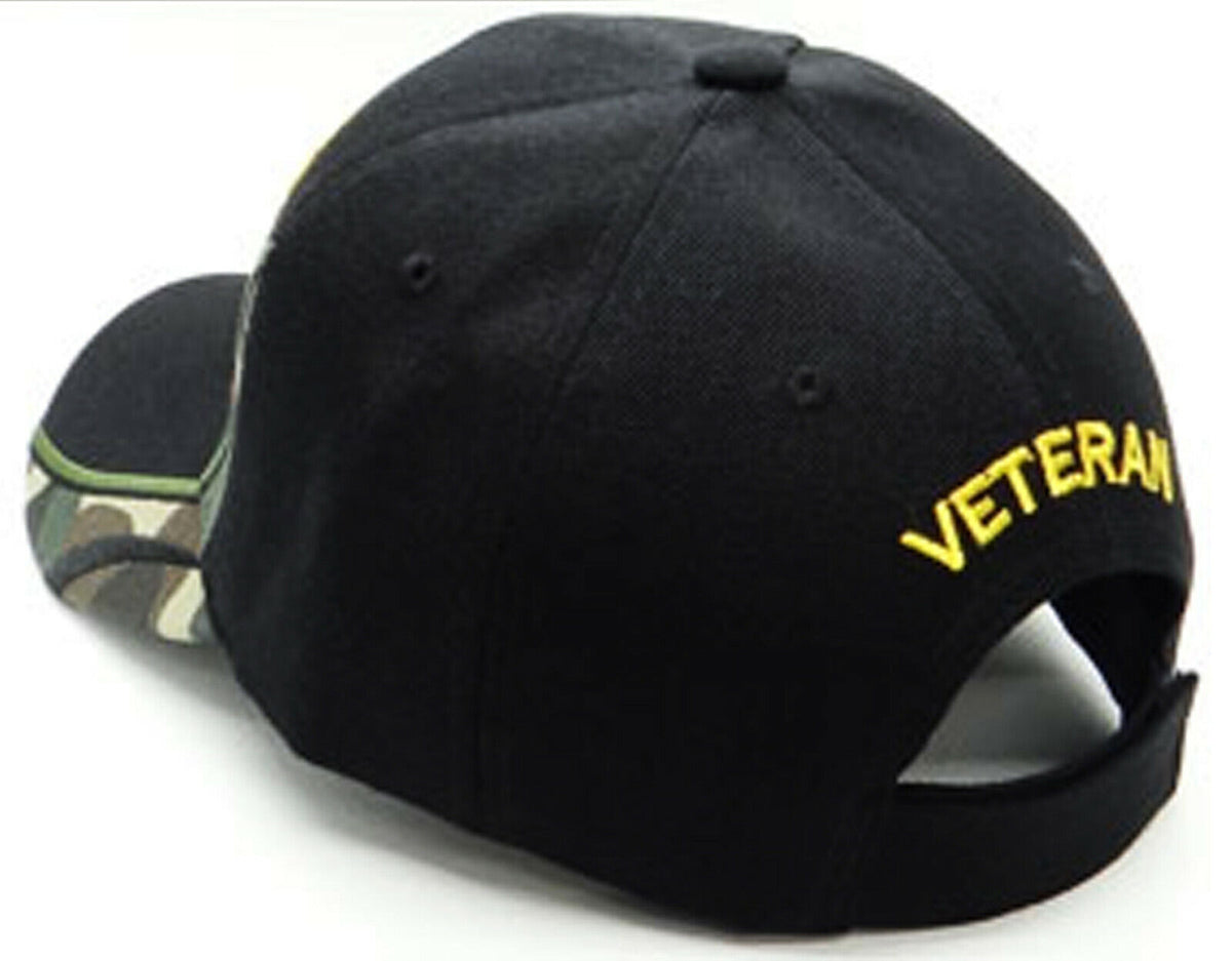 Disabled Army Veteran Hat Camouflage and Black Baseball Cap with Milit ...