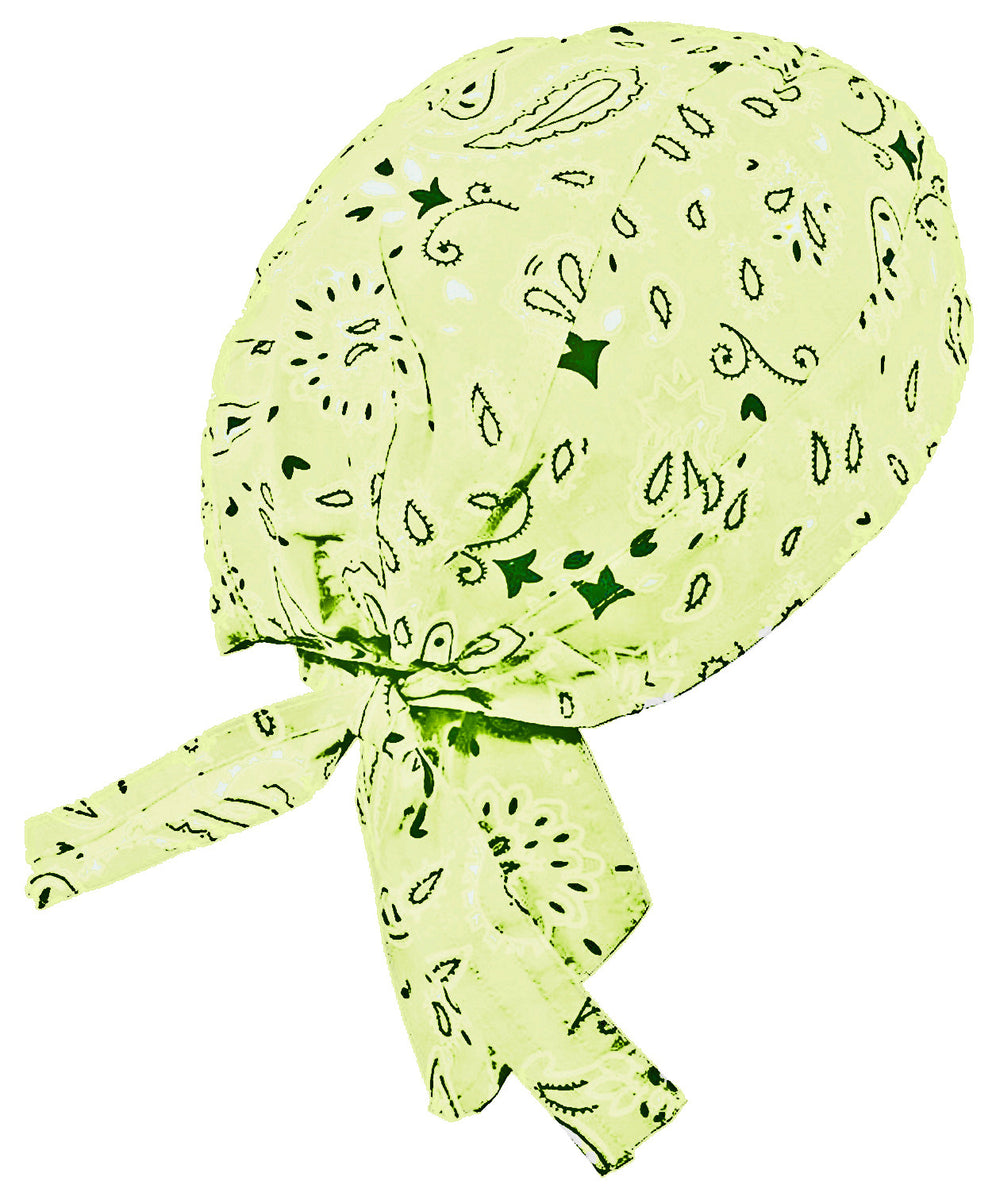 Light Yellow Paisley Headwrap Doo Rag Durag Amarillo Skull Cap Cotton ...