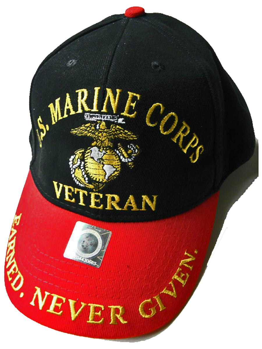 U.S. Marine Corps Hat, United States Marines Black Baseball Cap, Offic ...