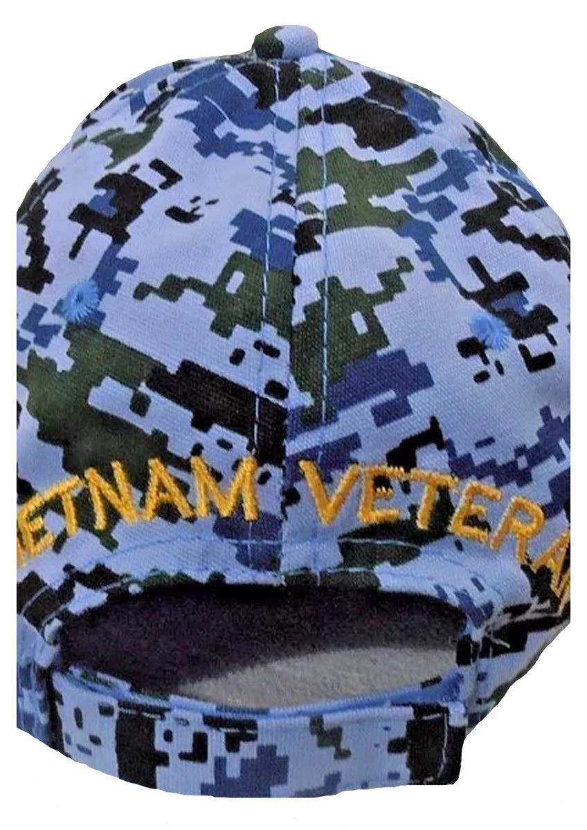 US NAVY Vietnam Veteran, Blue Digital Camouflage Hat | Military Digi C ...