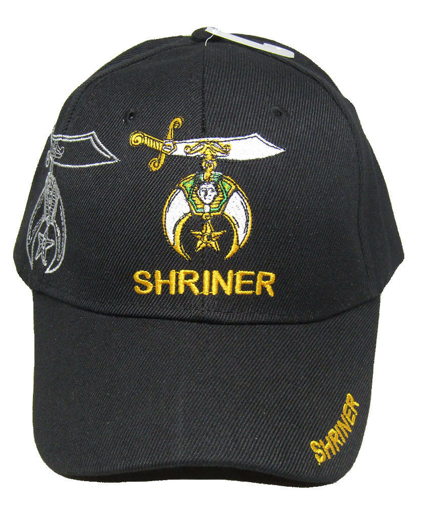 Shriner Hat Black Shriners Baseball Cap with Logo Emblem Ancient Arabi ...