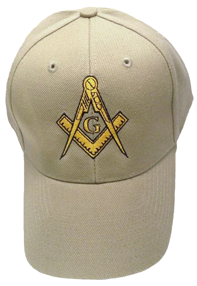 Mason Hat Tan Baseball Cap with Masonic Logo Freemasons Shriners Princ ...