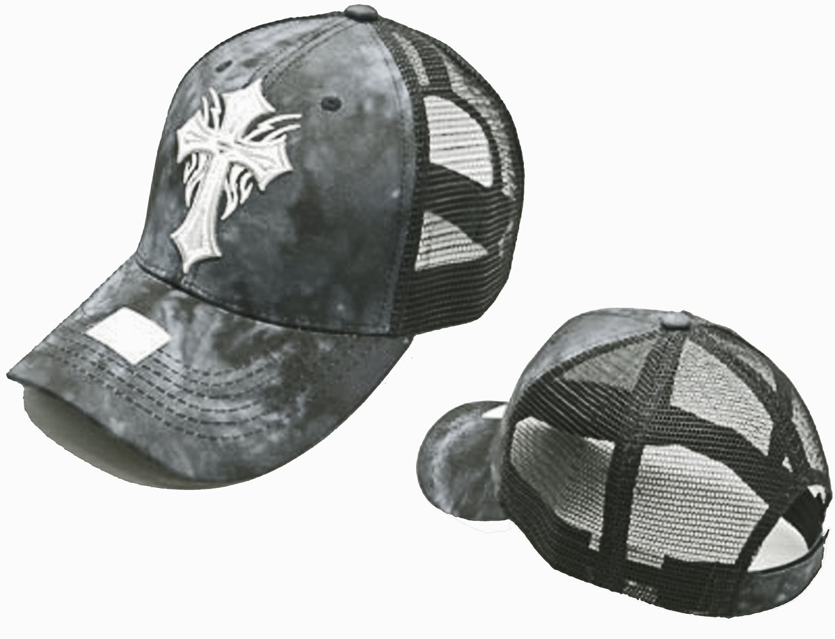 Christian Baseball Cap with Cross Hat, Black Tie Dye Religious Hat Adj ...