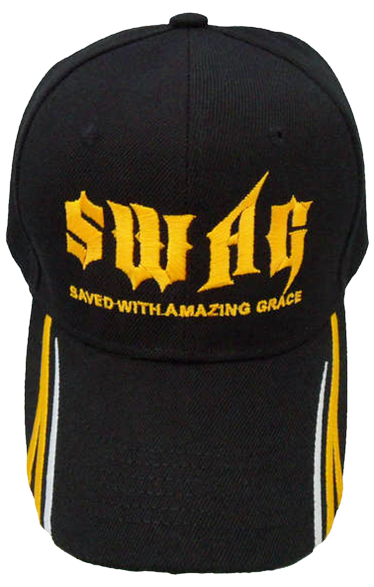 Christian SWAG, Baseball Cap, Save With Amazing Grace, Black Hat Adjus ...